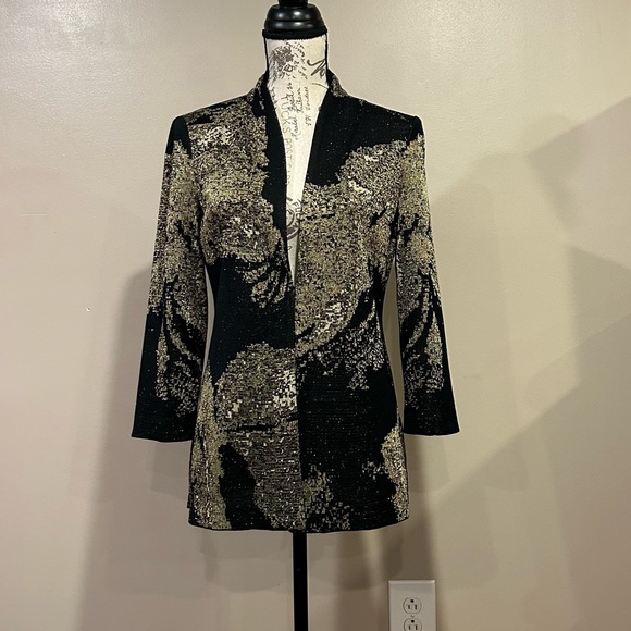 Ming Wang | Jackets & Coats | Ming Wang Abstract Floral Print Shimmer ...